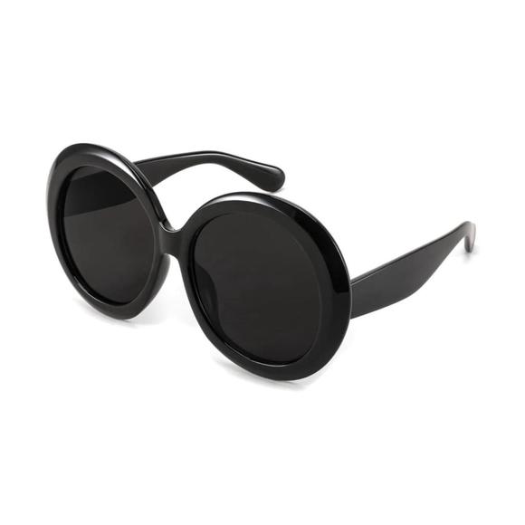 Accessories | Vintage Big Round Sunglasses Women Black Oversized Sun ...